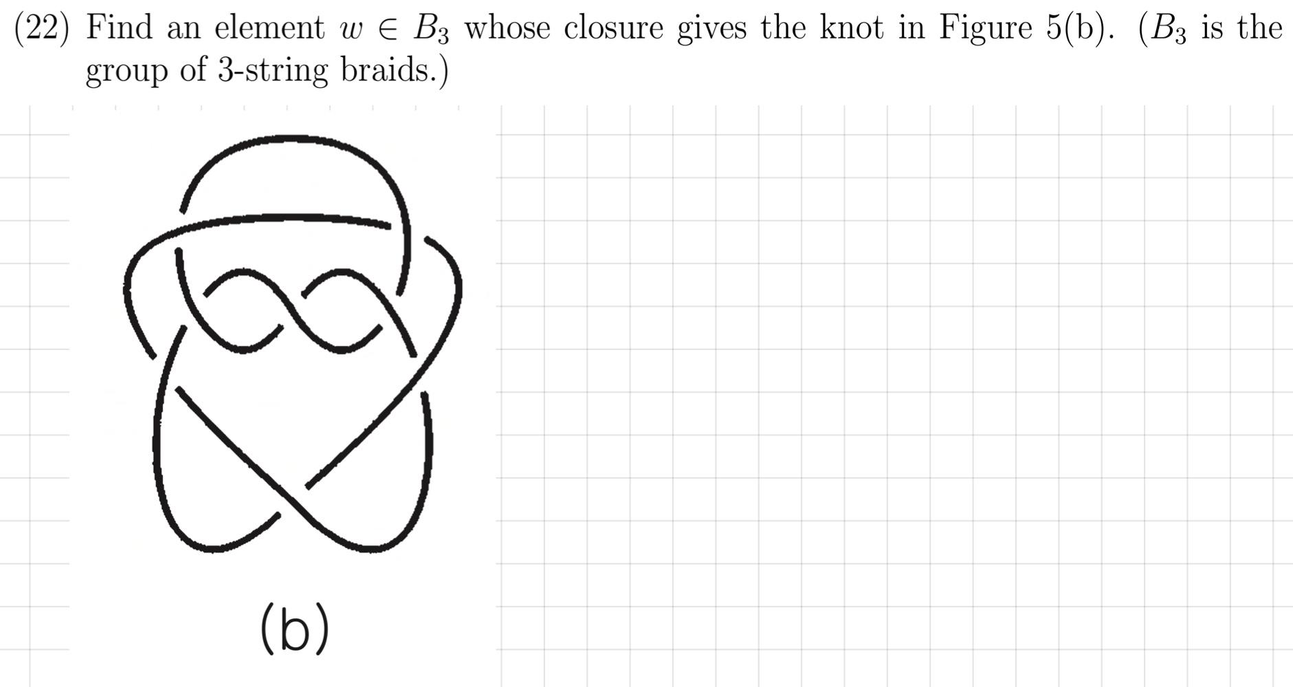 Solved Find an element w∈B3 whose closure gives the knot in | Chegg.com