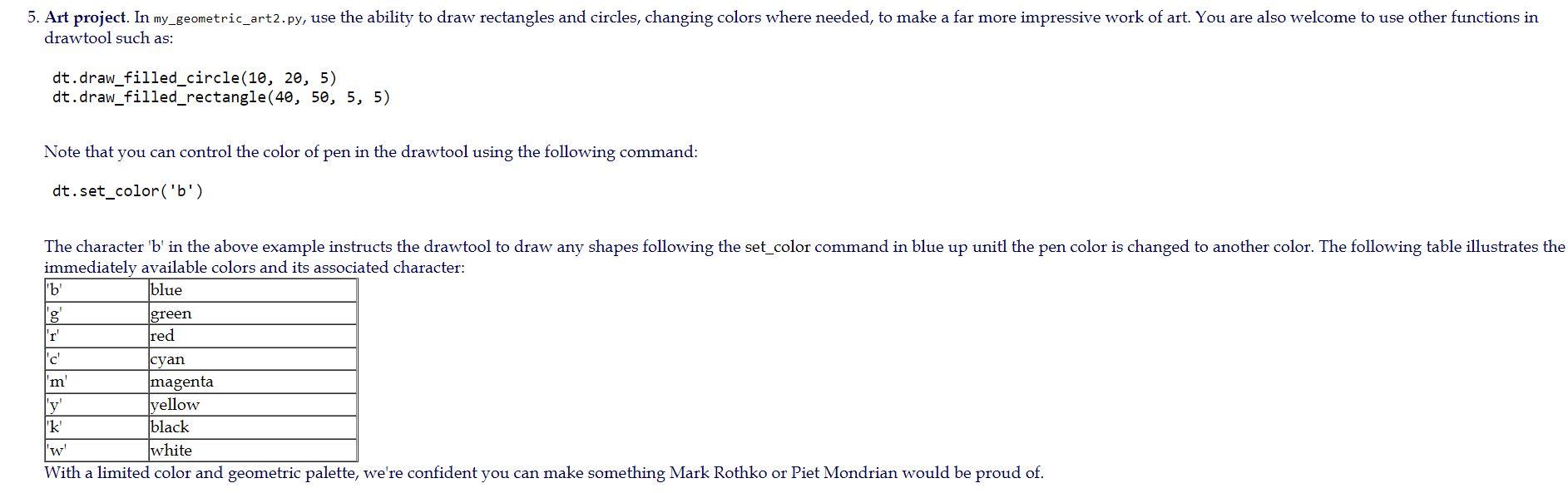 Solved 5. Art project. In my_geometric_art2.py, use the | Chegg.com