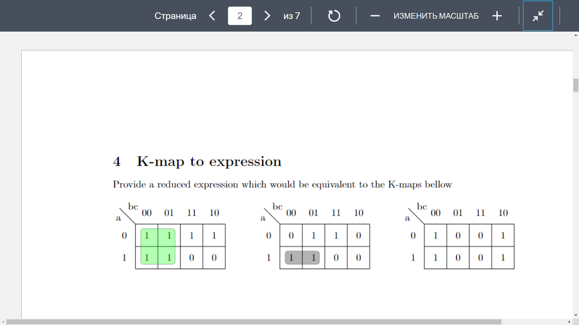 Solved 3 K-map to expression Provide a reduced expression | Chegg.com