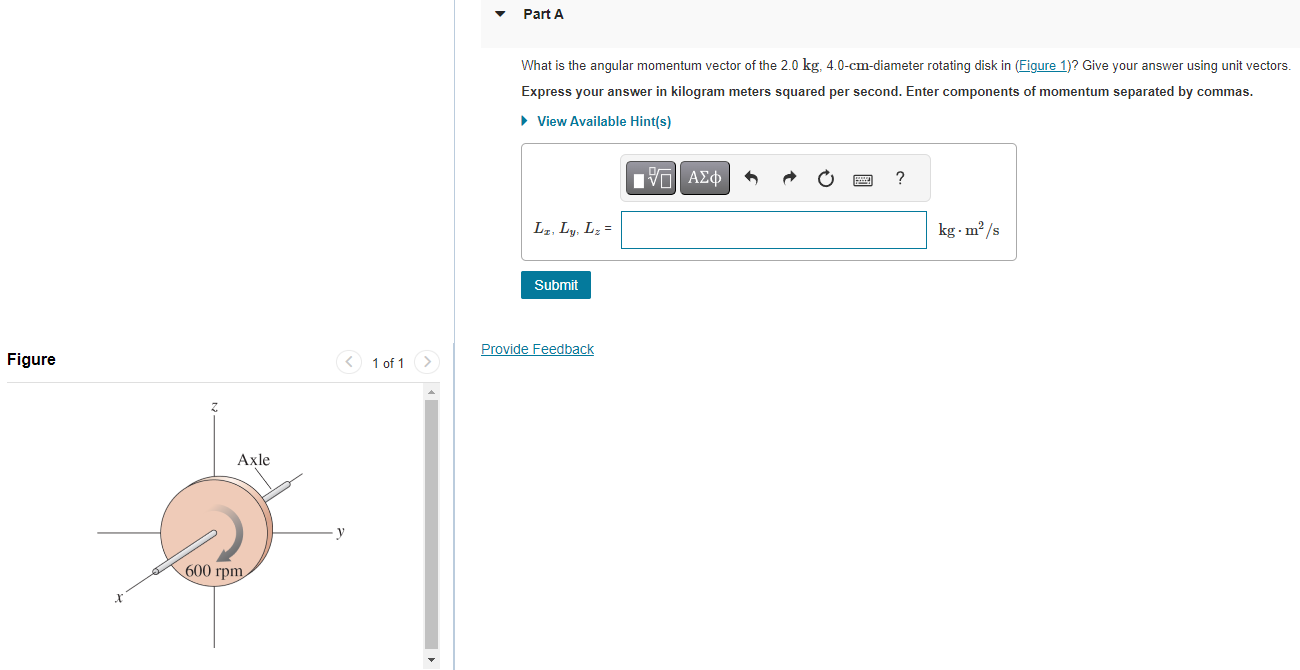 Solved What is the angular momentum vector of the 2.0 | Chegg.com