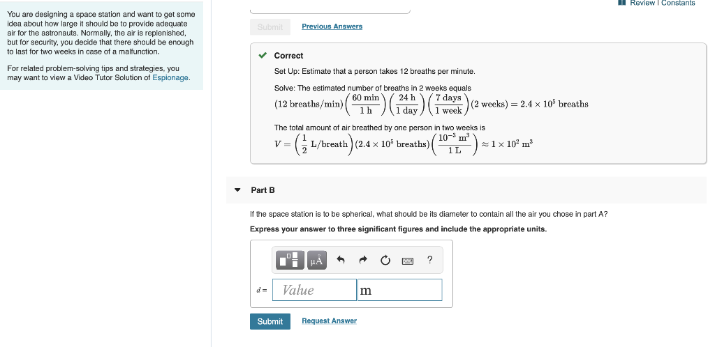 Solved Review | Constants Submit Previous Answers You are | Chegg.com