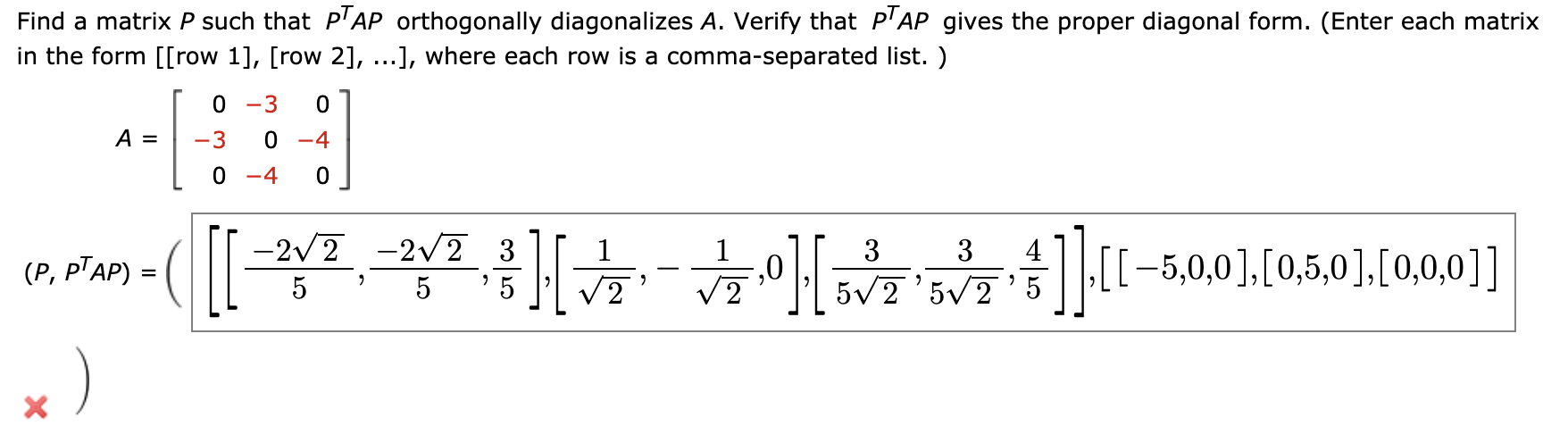 Solved Find a matrix P such that PTAP orthogonally | Chegg.com