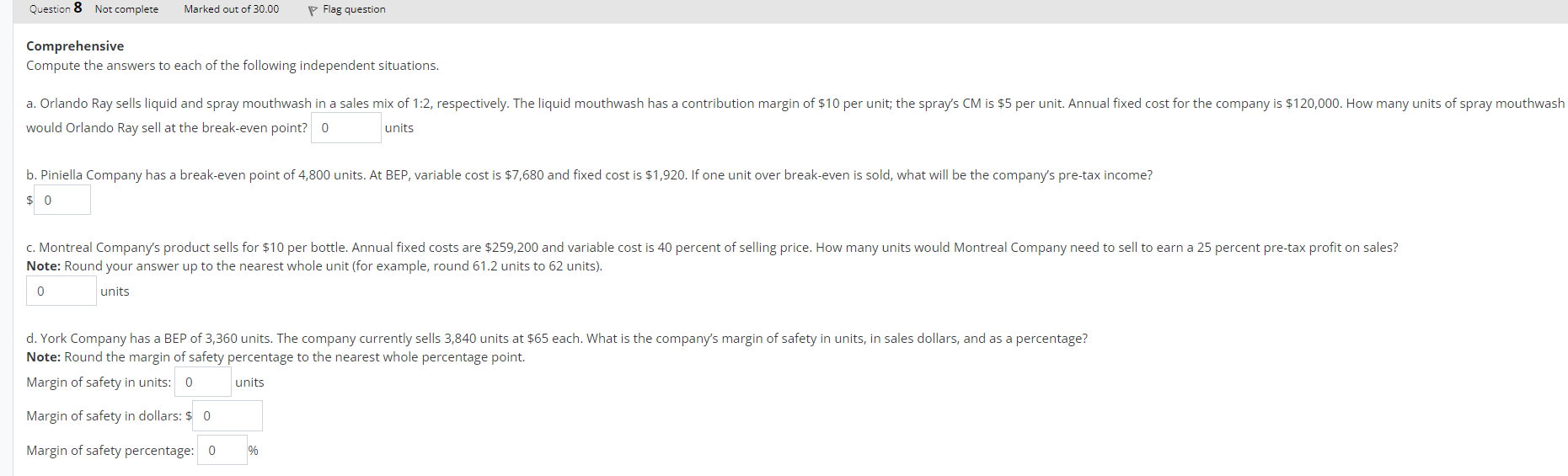 Comprehensive Compute the answers to each of the | Chegg.com
