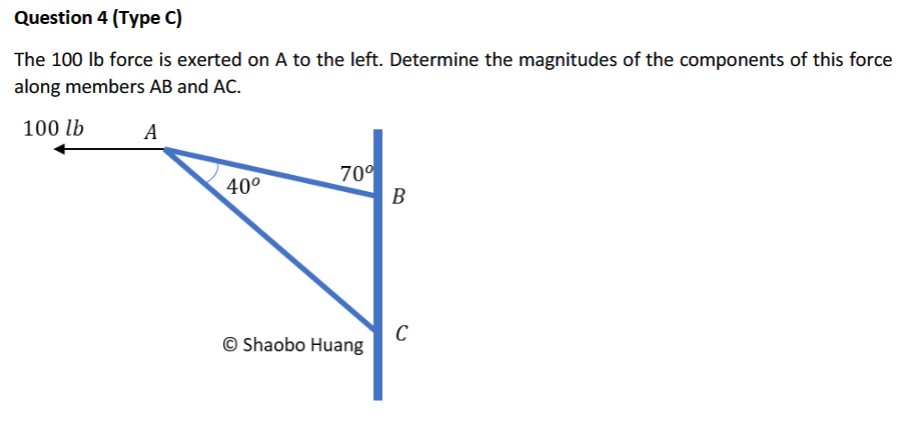 Solved Question 4 (Type C)The 100lb ﻿force is exerted on A | Chegg.com