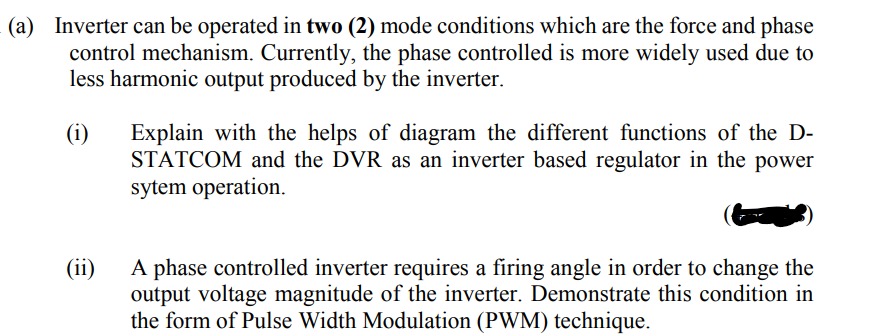 Solved (a) Inverter can be operated in two (2) mode | Chegg.com