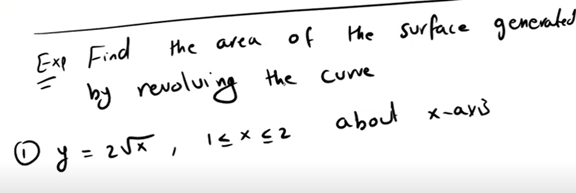 Solved Find the area of the surface generatedby revolving | Chegg.com