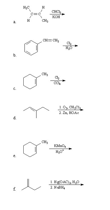 Predict the products of each reaction below. Indicate | Chegg.com