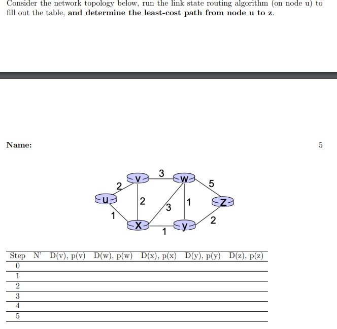 Solved Consider the network topology below, run the link | Chegg.com