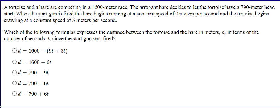 Solved A tortoise and a hare are competing in a 1600-meter | Chegg.com