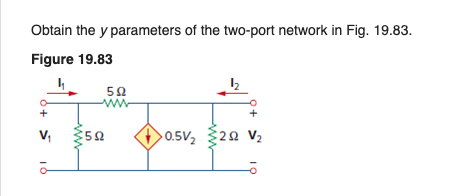 Solved Obtain the y parameters of the two-port network in | Chegg.com
