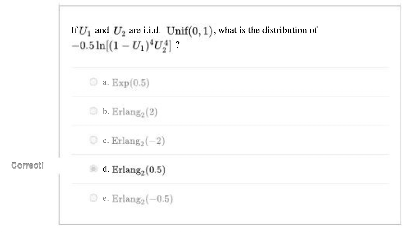 Solved If U1 and U2 are i.i.d. Unif (0,1), what is the | Chegg.com