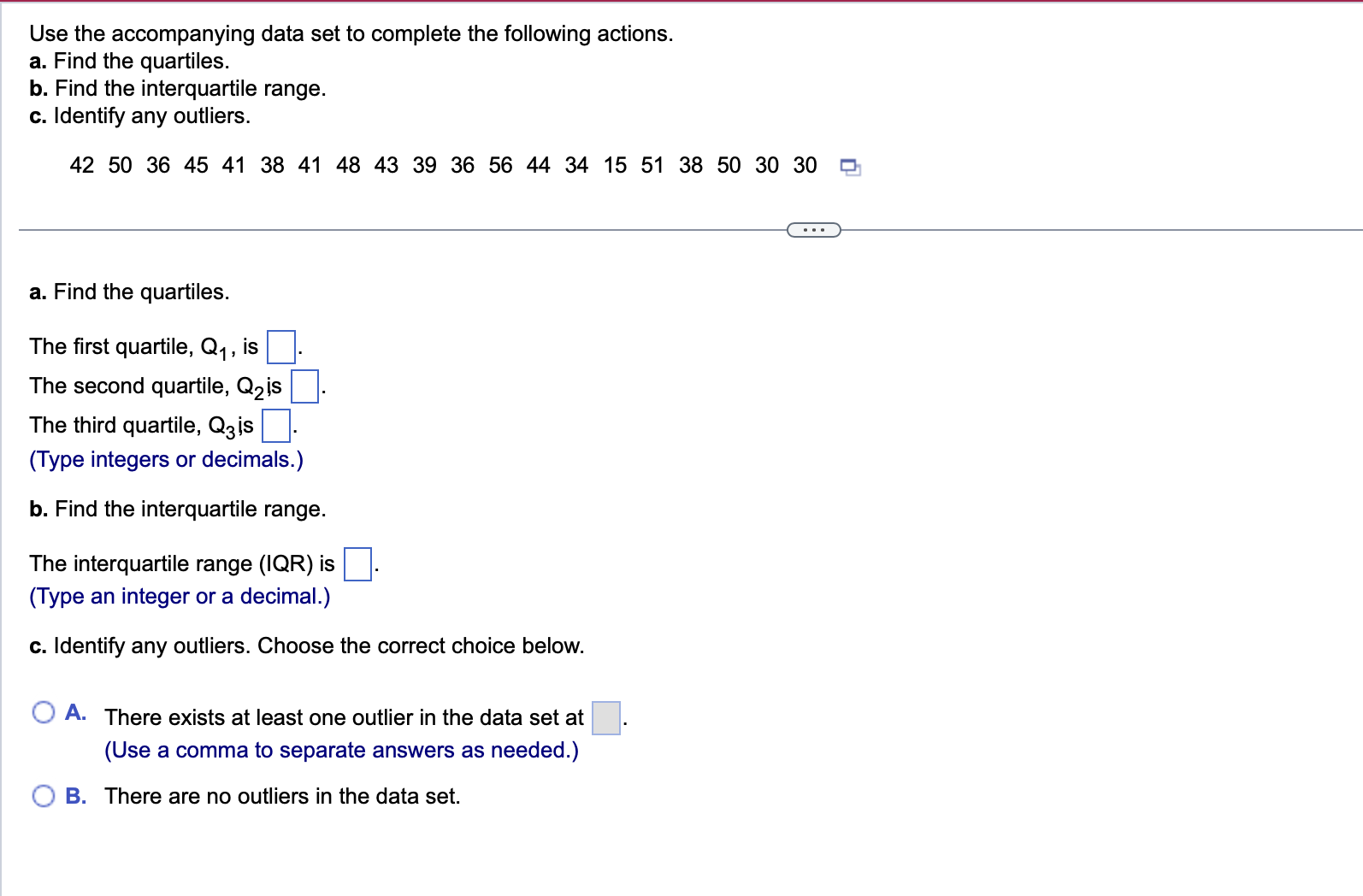 Solved Use the accompanying data set to complete the | Chegg.com