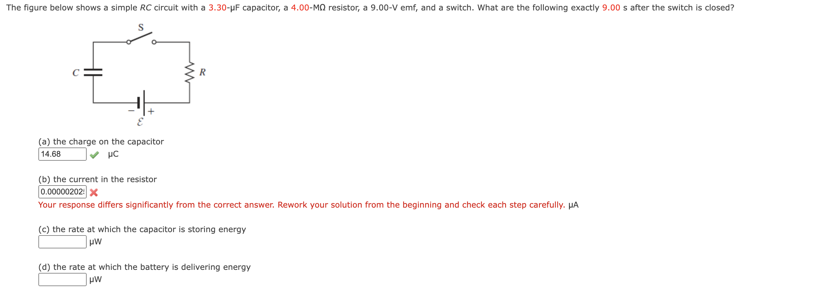 Solved The figure below shows a simple RC circuit with a | Chegg.com