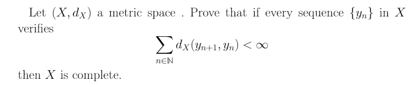 Solved Let (X,dx) a metric space . Prove that if every | Chegg.com