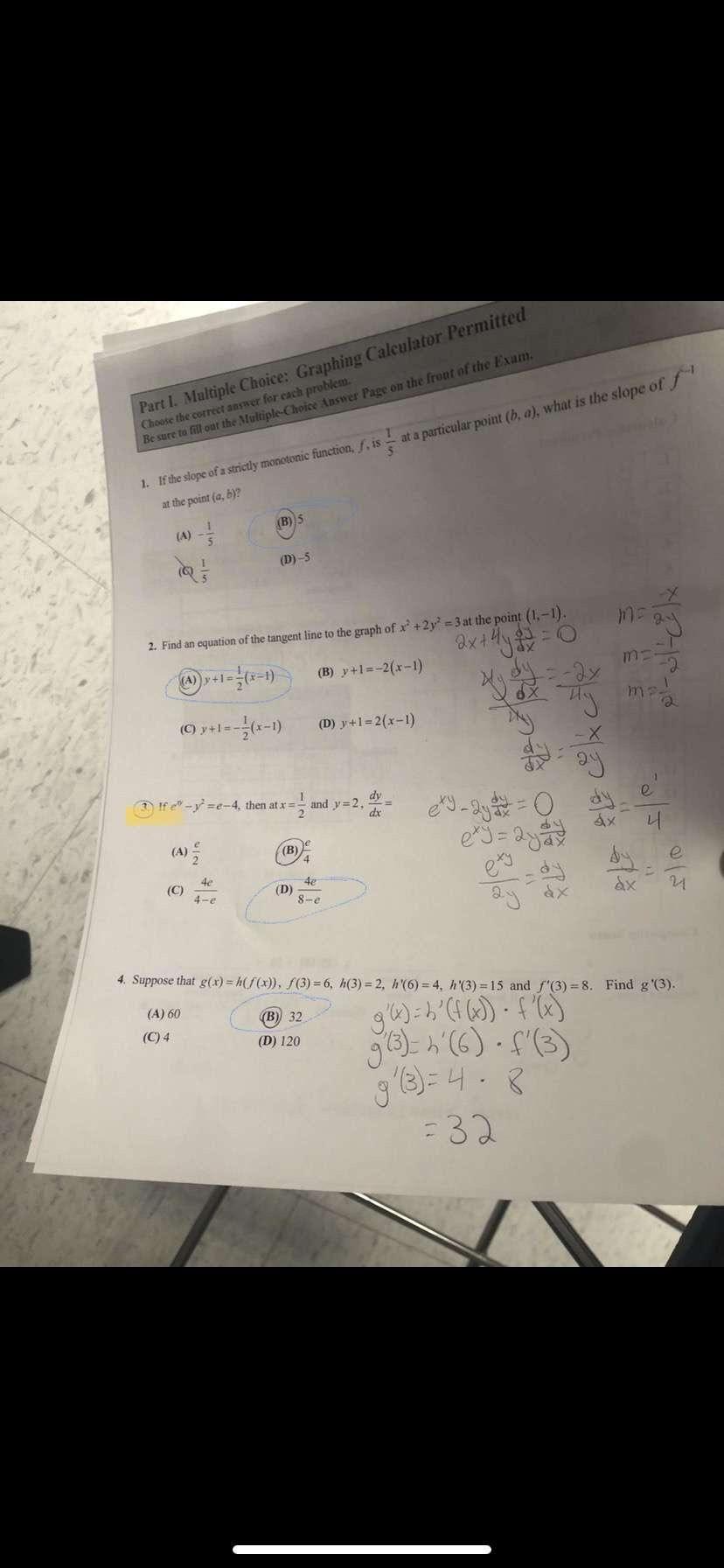 Solved Part I. Multiple Choice: Graphing Calculator | Chegg.com