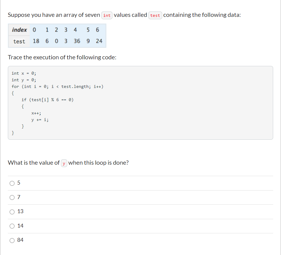 Solved Suppose you have an array of seven int values called | Chegg.com