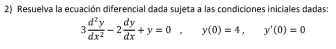 Solved 2) Resuelva la ecuación diferencial dada sujeta a las | Chegg.com