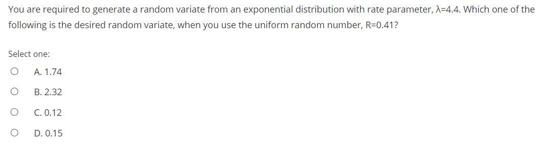 You are required to generate a random variate from an | Chegg.com
