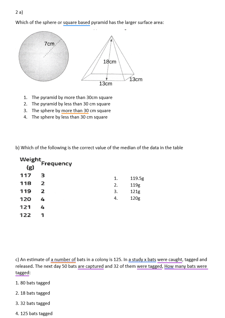 Solved Which of the sphere or square based pyramid has the | Chegg.com