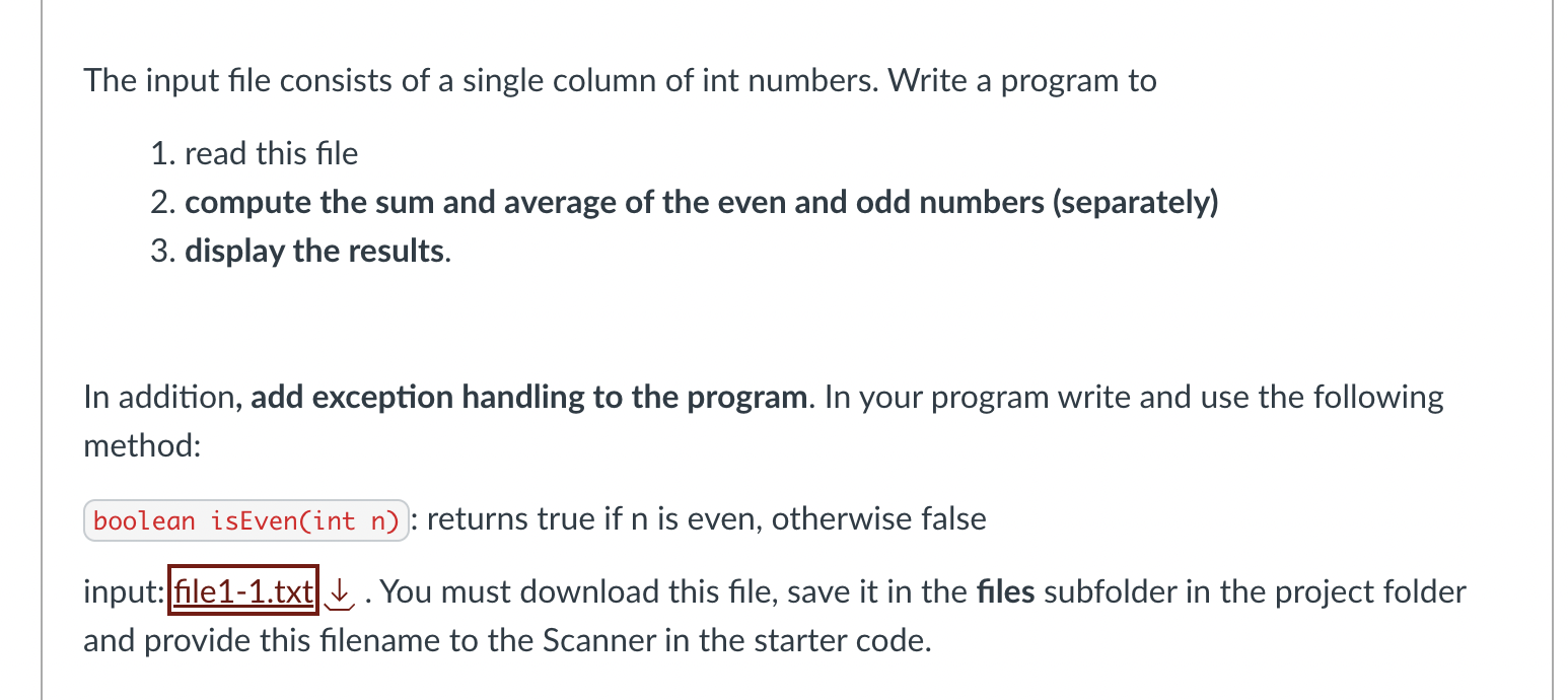 Solved the starter code is provided and the input file is | Chegg.com