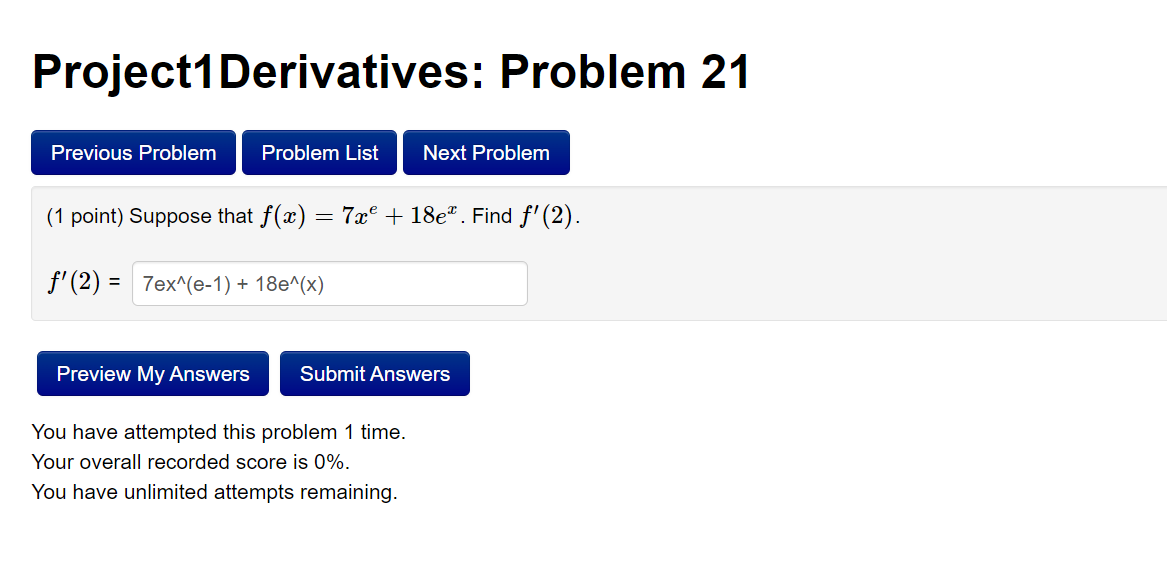 Solved Project1Derivatives: Problem 21 (1 point) Suppose | Chegg.com