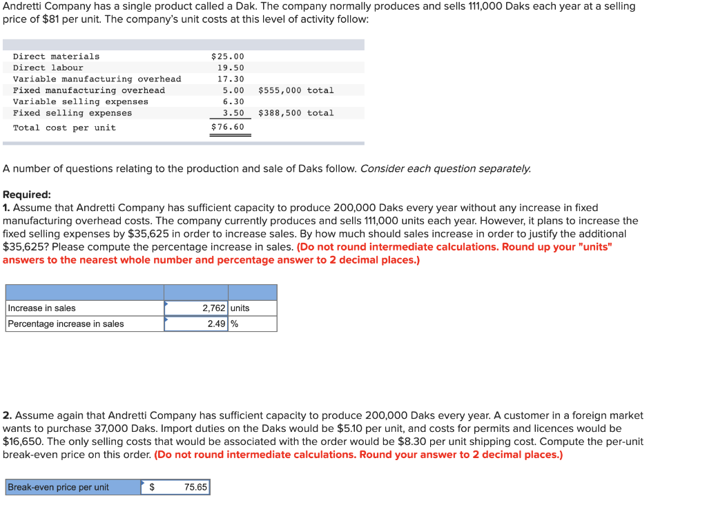Solved 3. The company has 2,700 Daks on hand that have some | Chegg.com