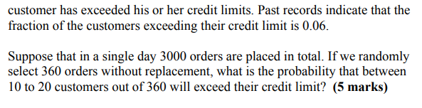 Solved customer has exceeded his or her credit limits. Past | Chegg.com