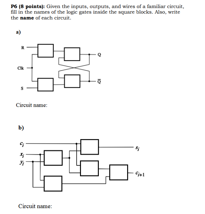 Solved Given the inputs, outputs, and wires of a familiar | Chegg.com