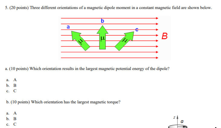 Solved 5. (20 points) Three different orientations of a | Chegg.com