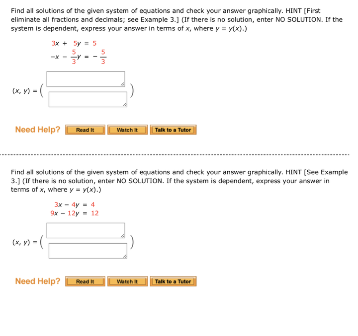 Solved Find all solutions of the given system of equations | Chegg.com