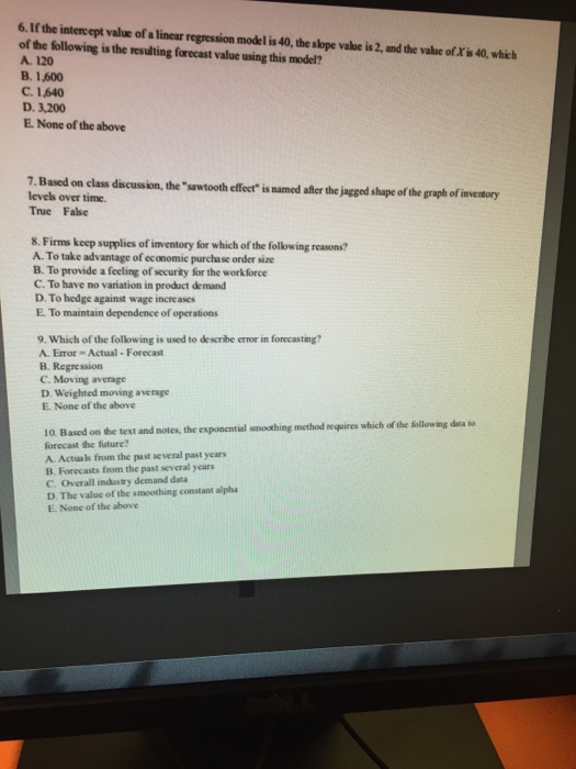 Solved If the intercept value of a linear regression model | Chegg.com