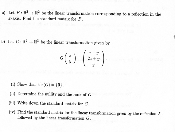 Solved a) Let F:R2→R2 be the linear transformation | Chegg.com