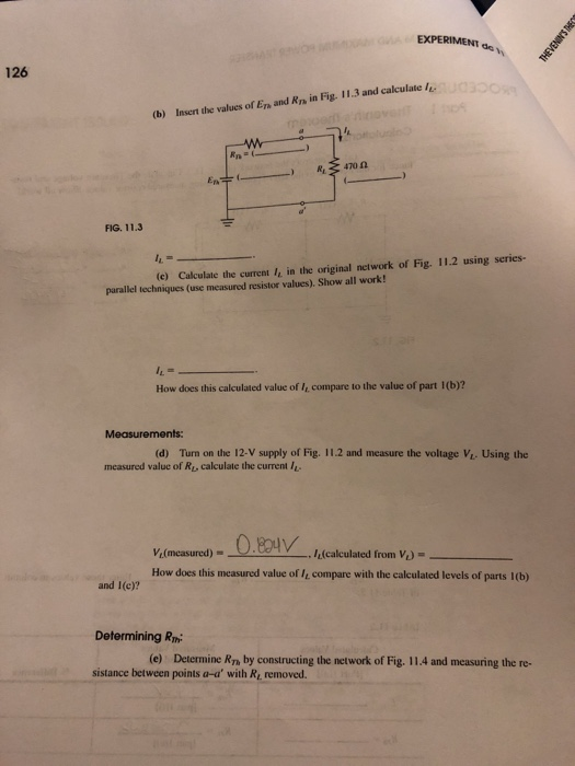 Solved 125 THEVENIN'S THEOREM AND MAXIMUM POWER TRANSFER | Chegg.com