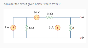 Solved consider the circuit given below, where R: 5 Ω. 14V | Chegg.com