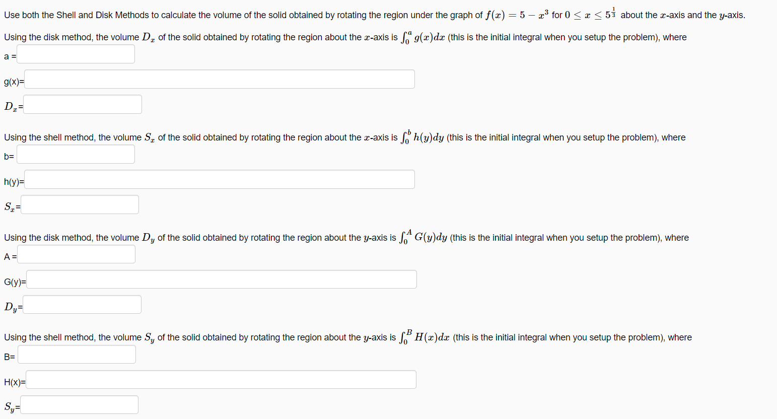 Solved Use both the Shell and Disk Methods to calculate the | Chegg.com
