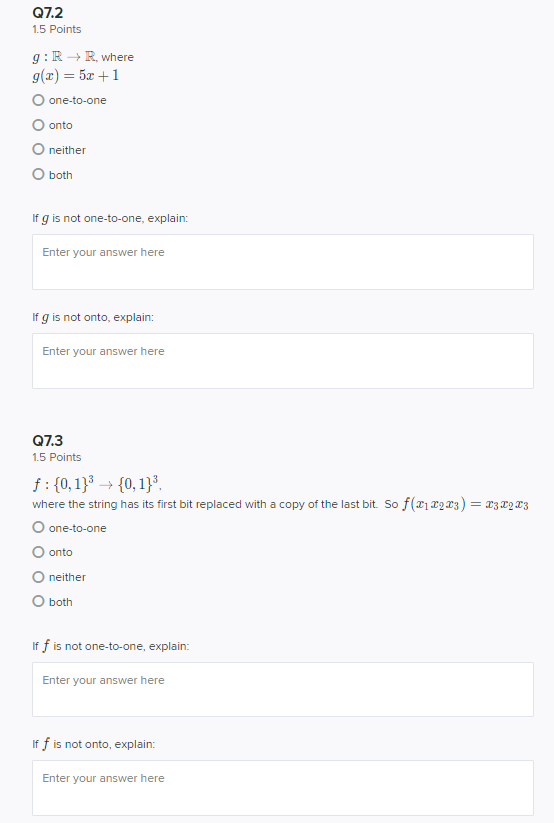 Solved For each of the following functions, determine | Chegg.com