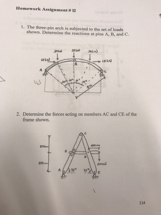 Solved The three-pin arch is subjected to the set of loads | Chegg.com