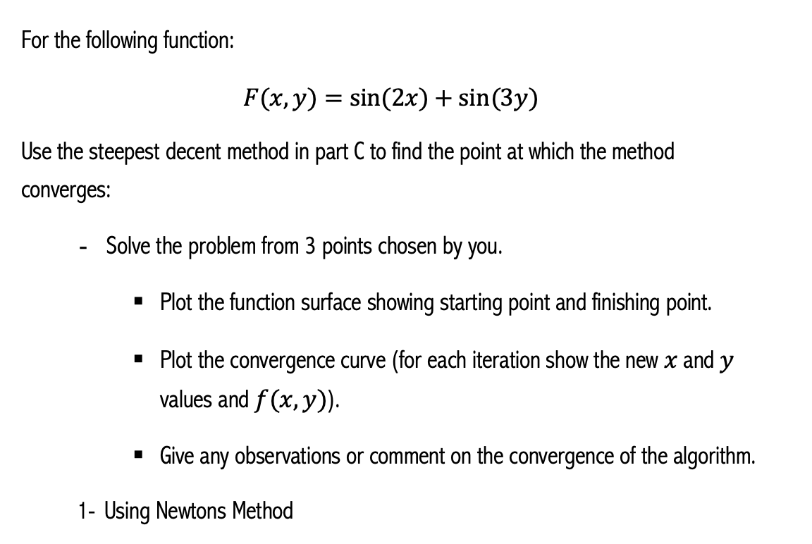 Solved For the following function: F(x,y)=sin(2x)+sin(3y) | Chegg.com