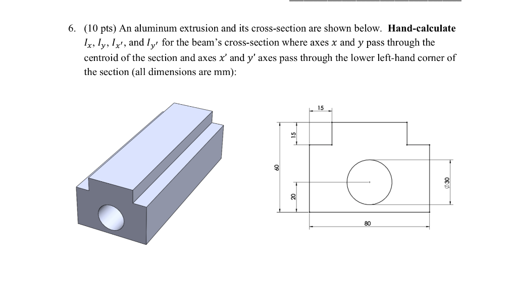 Solved 6. (10 pts) An aluminum extrusion and its | Chegg.com