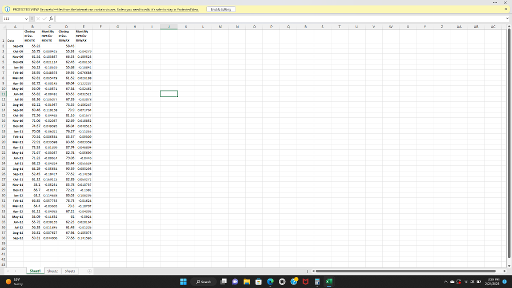 Solved Calculate average (arithmetic) monthly return and | Chegg.com