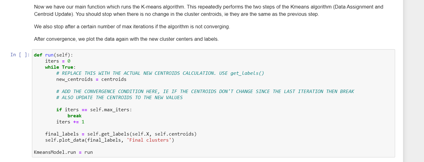 def get_labels(self, X, centroids): labels = | Chegg.com