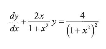 Solved dydx+2x1+x2y=4(1+x2)2 | Chegg.com