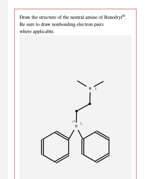 Solved Draw the structure of the neutral amine of Benedryl | Chegg.com