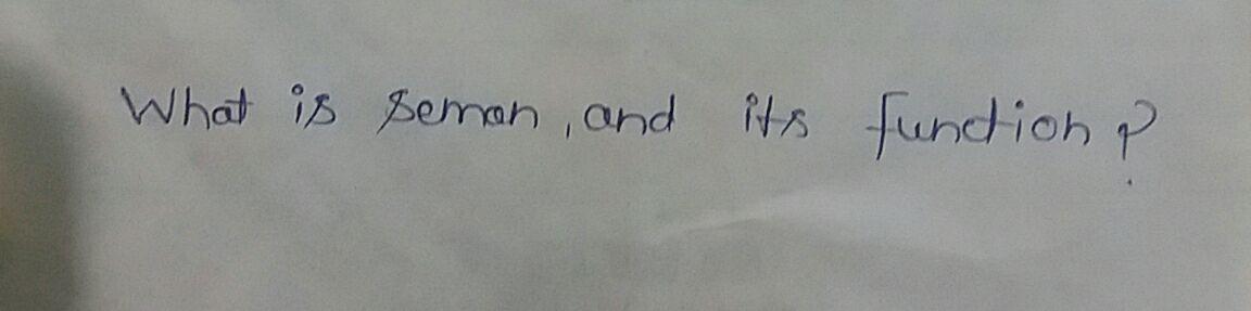 Solved What is seman, and its function ? | Chegg.com