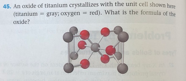 Solved An oxide of titanium crystallizes with the unit cell | Chegg.com