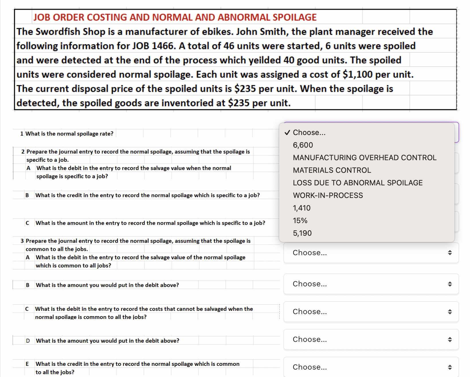 Solved JOB ORDER COSTING AND NORMAL AND ABNORMAL SPOILAGE | Chegg.com