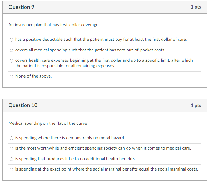 Solved An insurance plan that has first-dollar coverage has | Chegg.com
