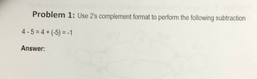 Solved Problem 1: Use 2's complement format to perform the | Chegg.com