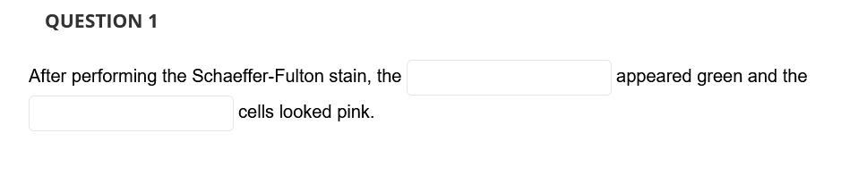 Solved After performing the Schaeffer-Fulton stain, the | Chegg.com