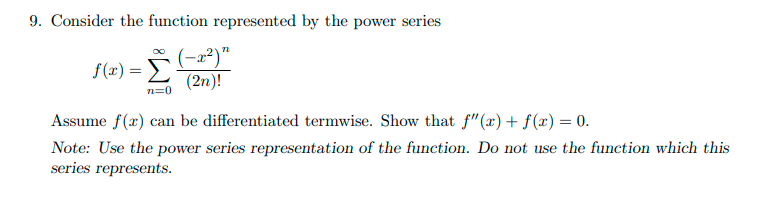 Solved 9. Consider the function represented by the power | Chegg.com